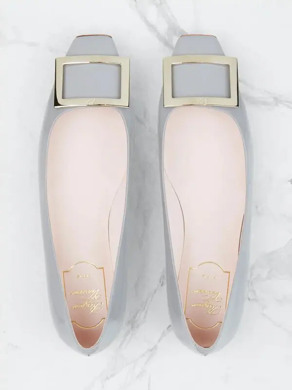 ROGER VIVIER Trompette Buckle Ballerina Flats - Grey
