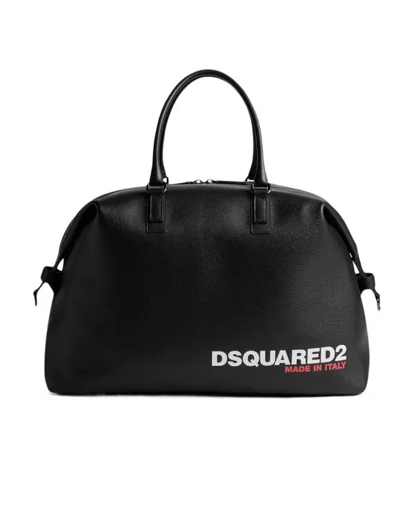 Dsquared2 Logo-printed Grained Zipped Tote Bag - Black