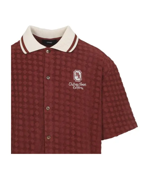 Amiri Logo Embroidered Button-up Shirt - Red