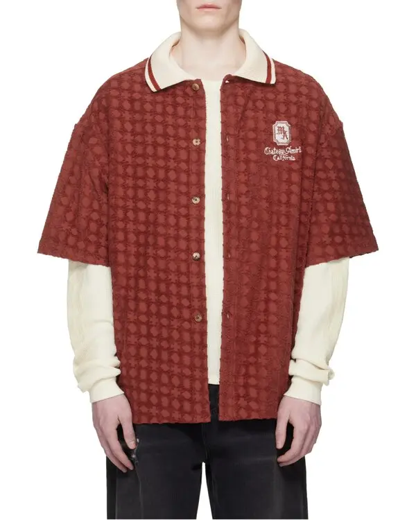 Amiri Logo Embroidered Button-up Shirt - Red