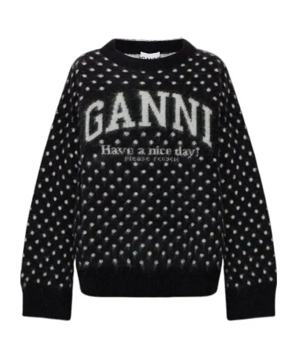 GANNI Polka Dot Brushed Jumper