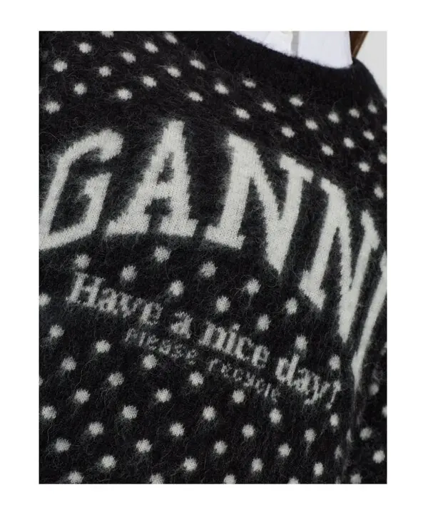 GANNI Polka Dot Brushed Jumper