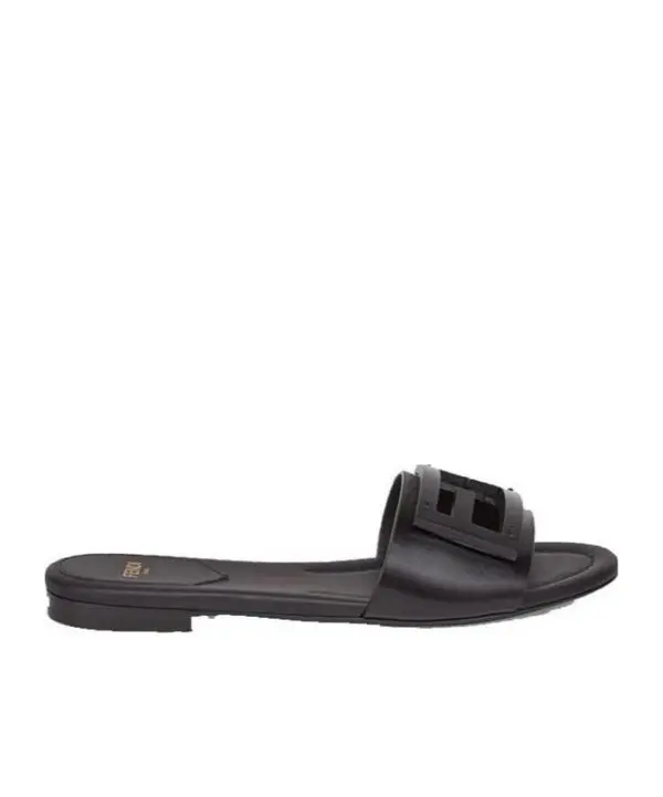 Fendi Baguette Logo Plaque Sandals