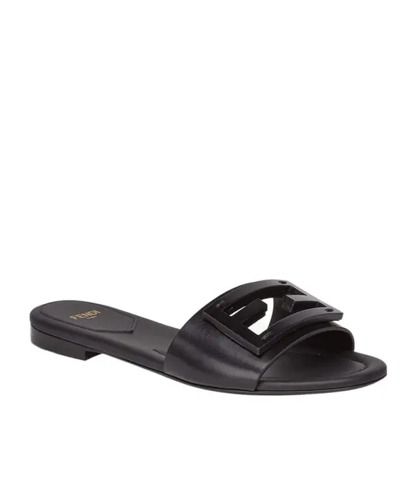 Fendi Baguette Logo Plaque Sandals