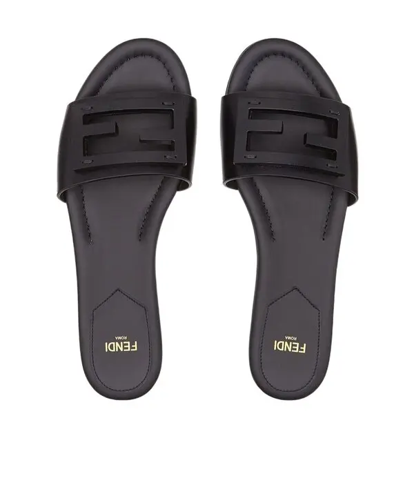 Fendi Baguette Logo Plaque Sandals