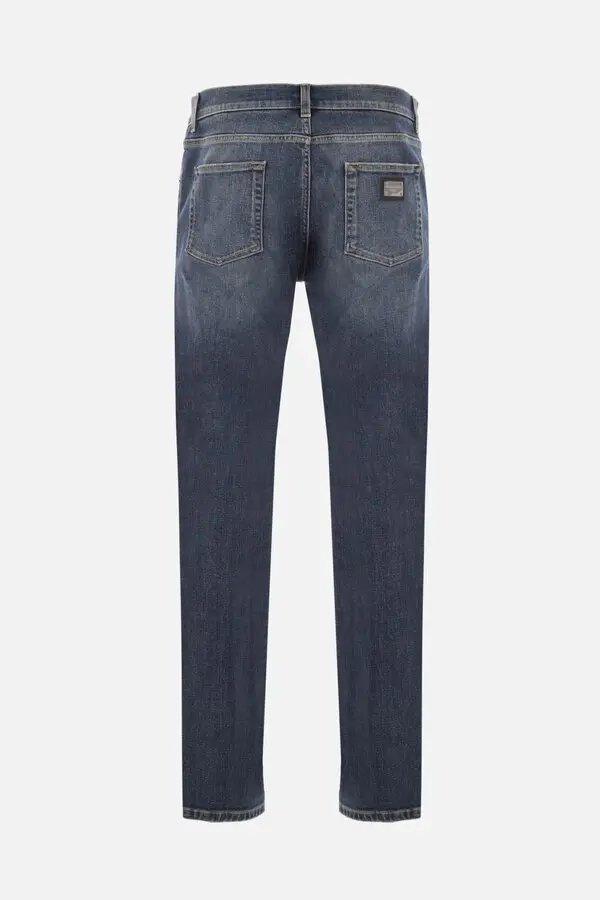 Dolce & Gabbana Slim-cut Jeans With Logo Plaque