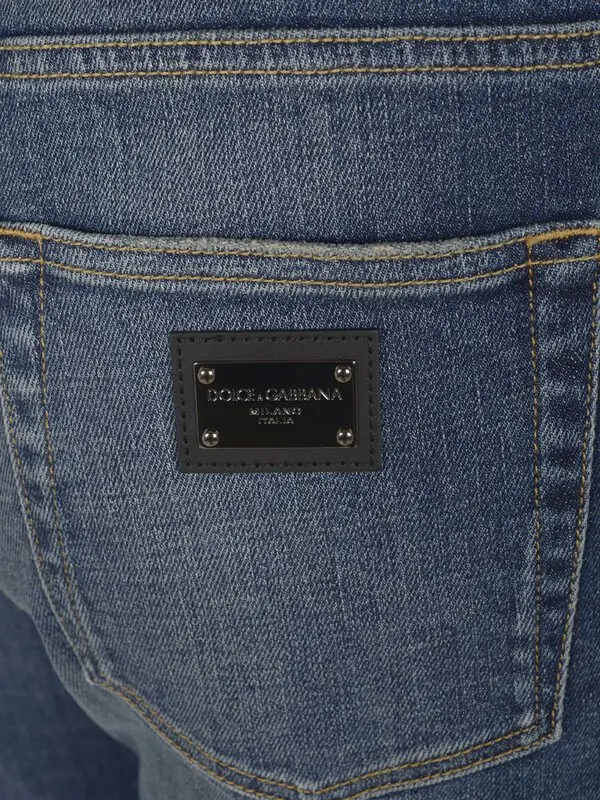 Dolce & Gabbana Slim-cut Jeans With Logo Plaque