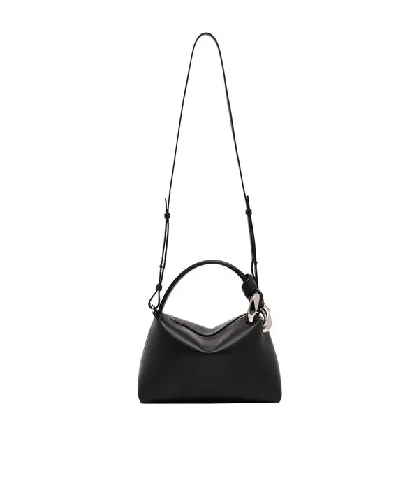 J.W.ANDERSON Leather Shoulder Bag With Debossed Logo - Black