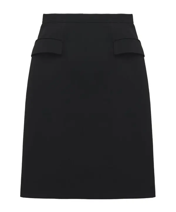 Alexander McQueen Gabardine Pencil Skirt With High Rise