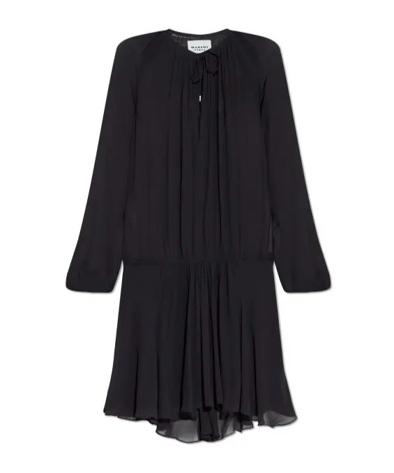 Isabel Marant Étoile Long Sleeve Drawstring Pleated Dress