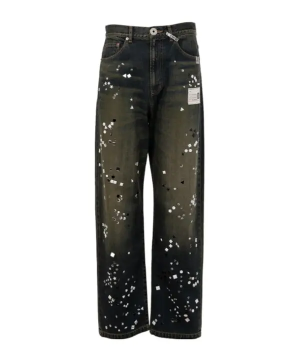 Mihara Yasuhiro Embellished Denim Pants - Indigo