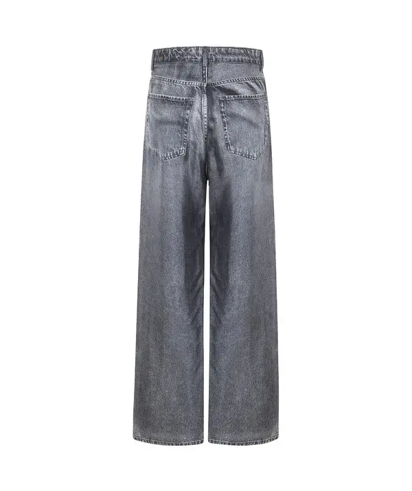 PIERRE-LOUIS MASCIA Belted Waist Denim Trousers - Gray