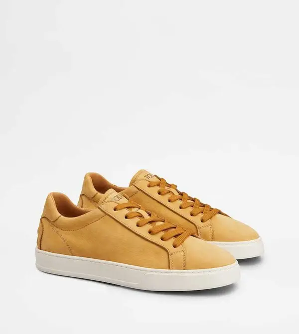 TOD'S Logo Stamped Lace-up Sneakers - Yellow