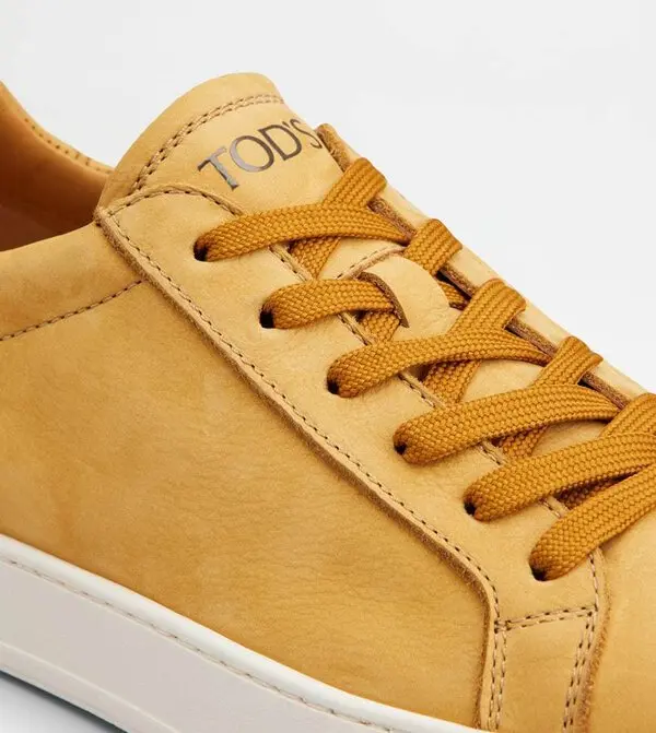 TOD'S Logo Stamped Lace-up Sneakers - Yellow