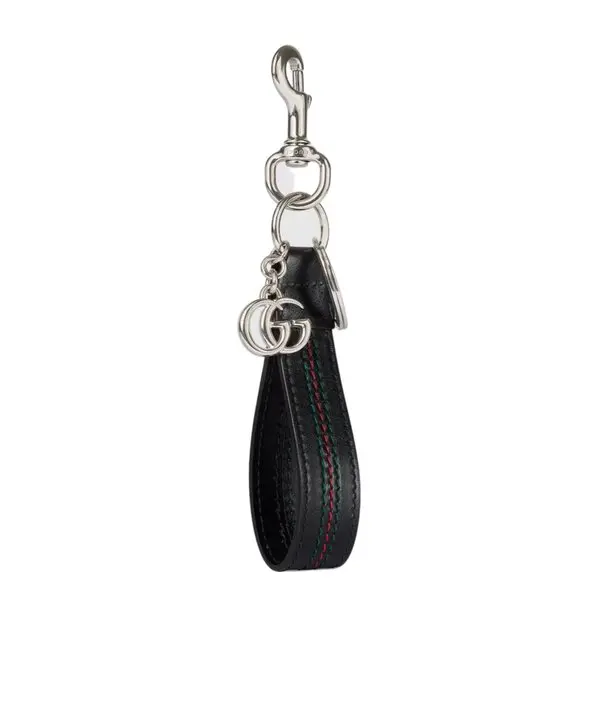 Gucci Double G Keychain With Web Detail