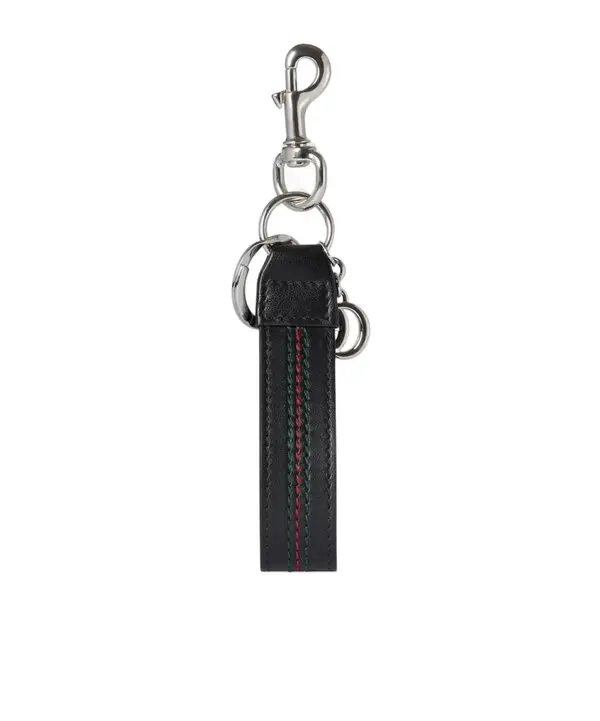 Gucci Double G Keychain With Web Detail
