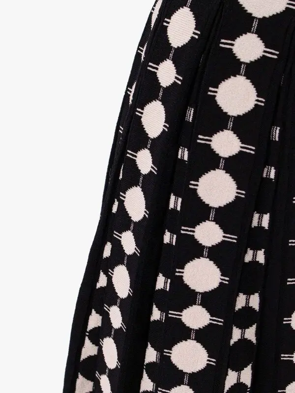 Tory Burch All-over Geometric Pattern Pleated Skirt