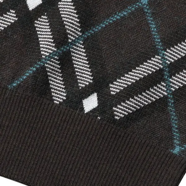 Burberry Argyle Pattern Crewneck Pullover - Black