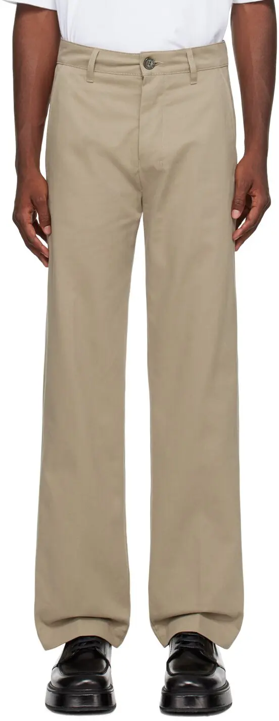 AMI Paris Straight-leg Trousers - Nude