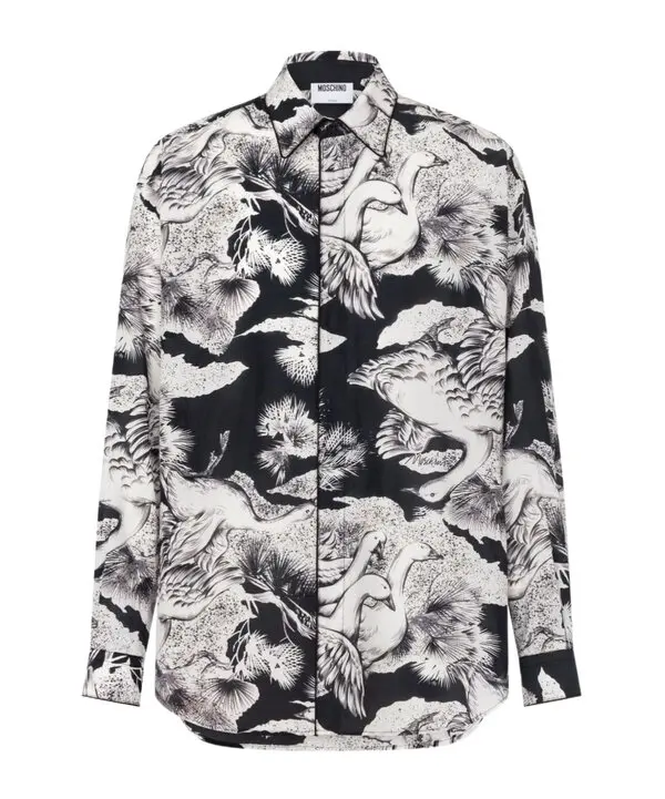 Moschino Swan-print Buttoned Shirt