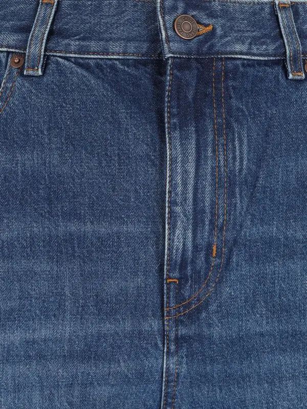 Chloé Logo Patch Wide-leg Jeans - Blue