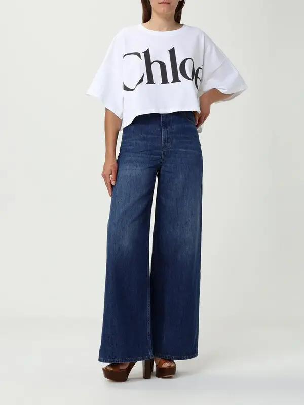 Chloé Logo Patch Wide-leg Jeans