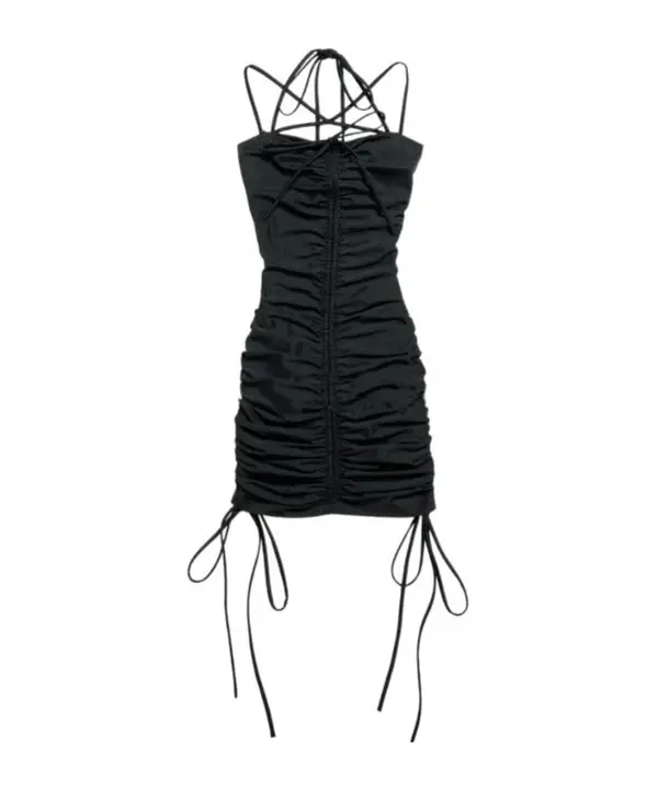 Balenciaga Open-back Stretch Mini Dress - Black