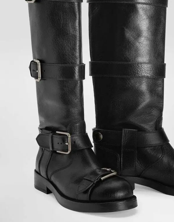 Dolce & Gabbana Buckled Leather Knee-high Boots