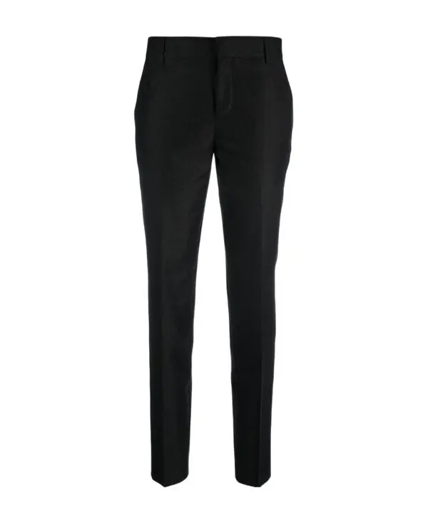 Ami Concealed Front Fastened Tapered Trousers - Black