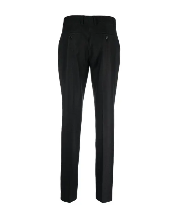 Ami Concealed Front Fastened Tapered Trousers - Black