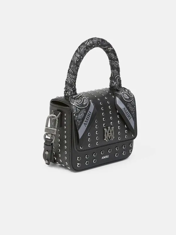 Amiri Micro Ma Stud Bag With Tie Detailed Scarf Accents
