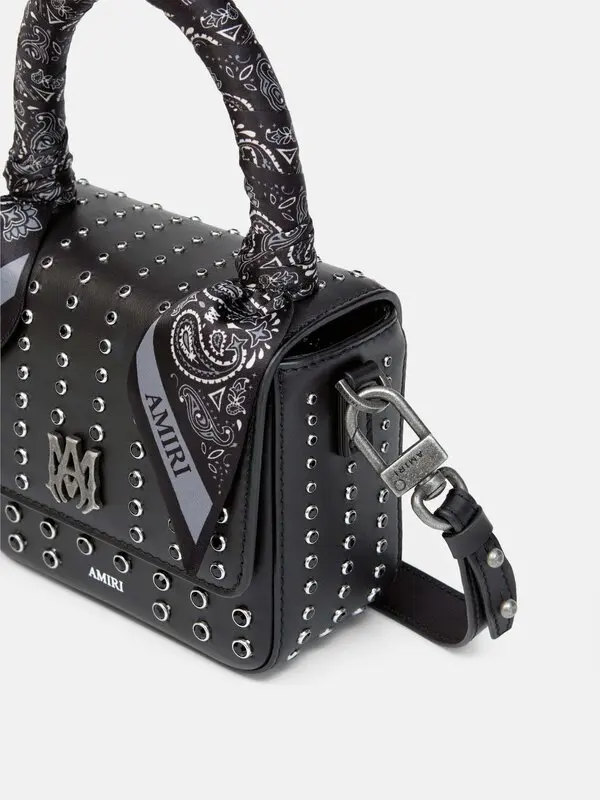 Amiri Micro Ma Stud Bag With Tie Detailed Scarf Accents
