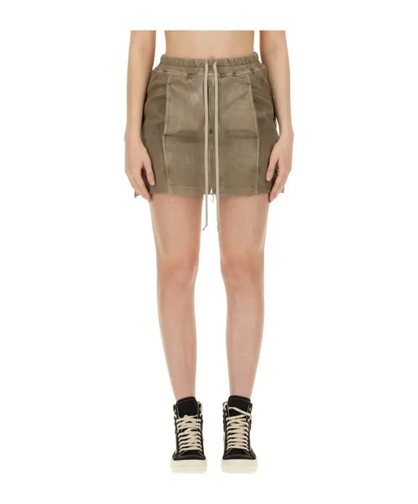 Rick Owens Lido Drawstring Mini Skirt - Brown