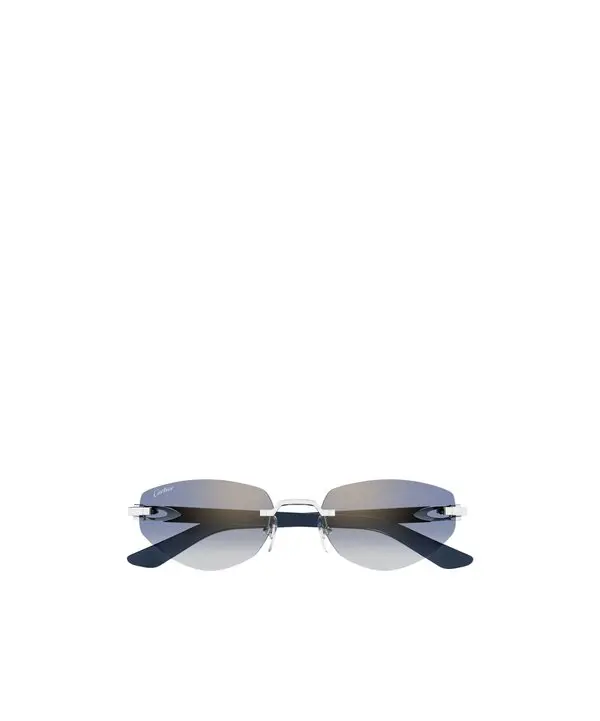 Cartier Oval Frame Rimless Sunglasses - Multicolor