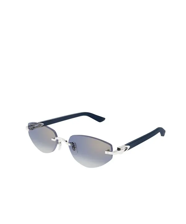 Cartier Oval Frame Rimless Sunglasses