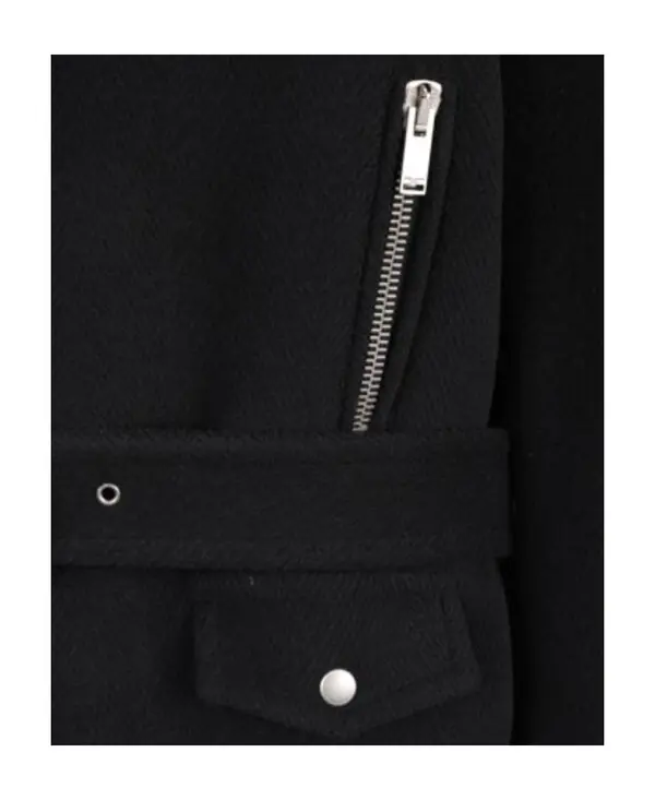 Saint Laurent Zip-up Belted Coat