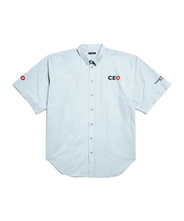 Balenciaga Ceo Uniform Logo Short-sleeved Oversized Shirt