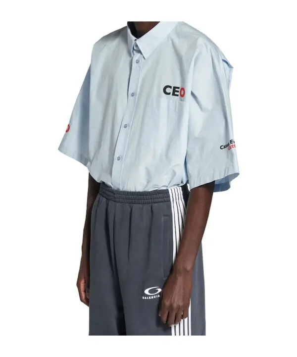Balenciaga Ceo Uniform Logo Short-sleeved Oversized Shirt