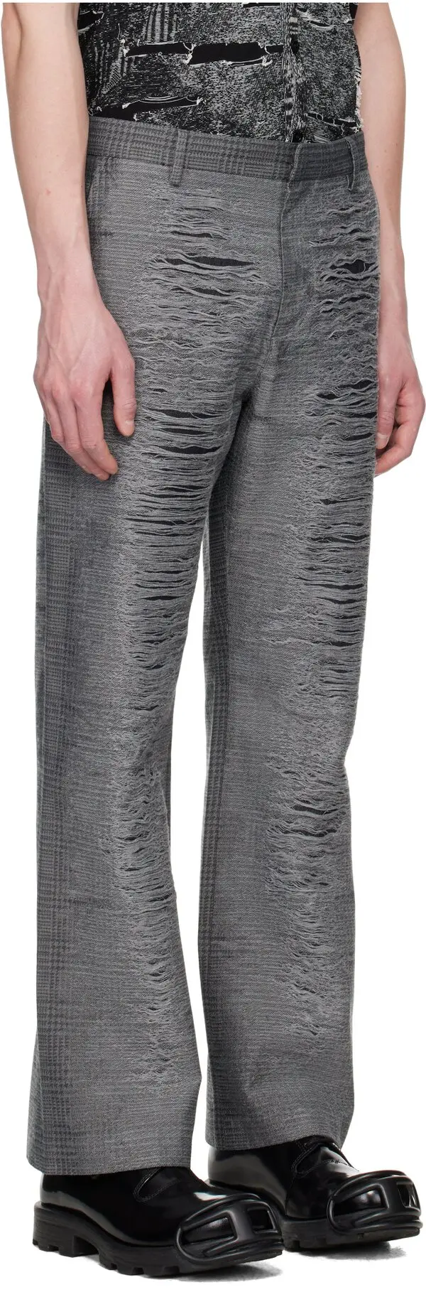 DIESEL® Distressed Plaid Trousers