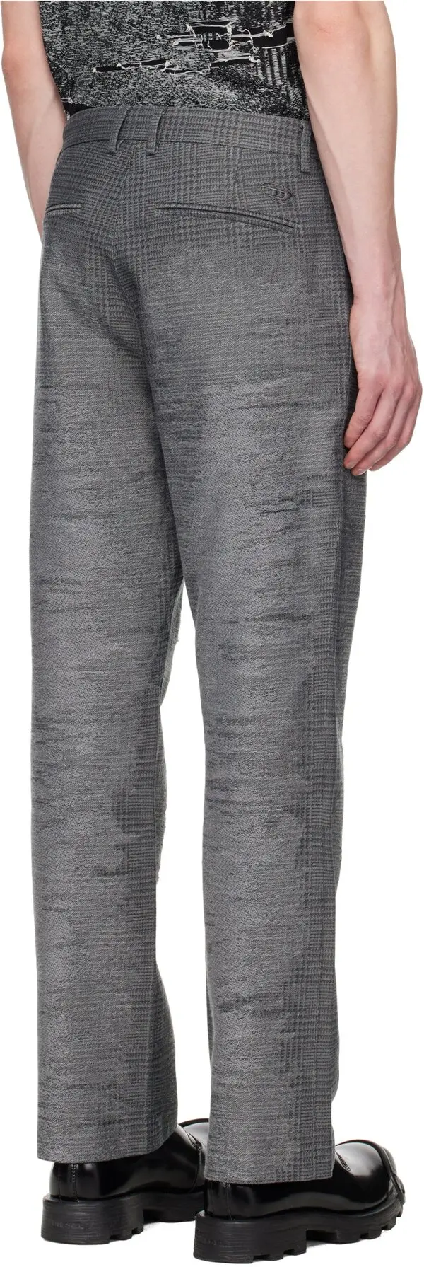 DIESEL® Distressed Plaid Trousers