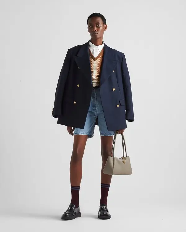 Prada Double-breasted Cotton Satin Jacket