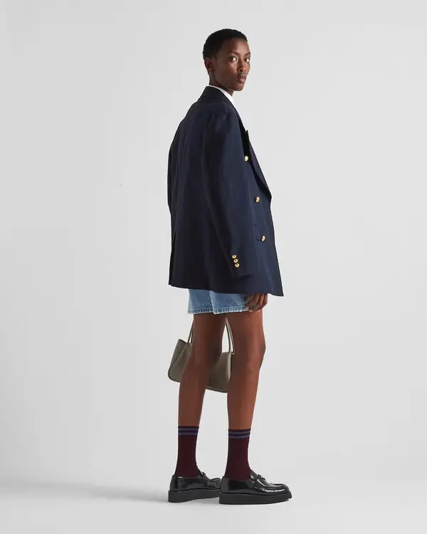 Prada Double-breasted Cotton Satin Jacket