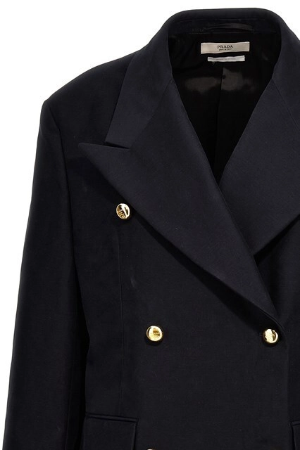 Prada Double-breasted Cotton Satin Jacket