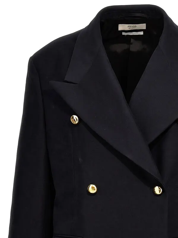 Prada Double-breasted Cotton Satin Jacket