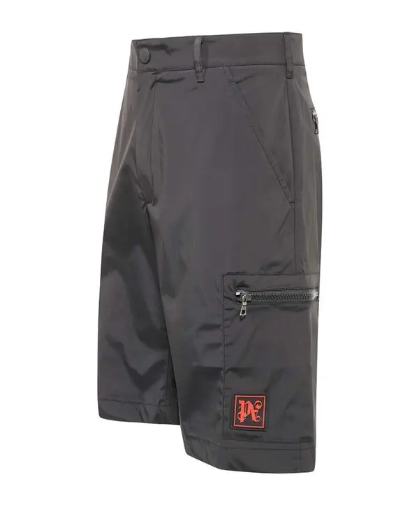 Palm Angels Belted Shorts With Zippered Pockets