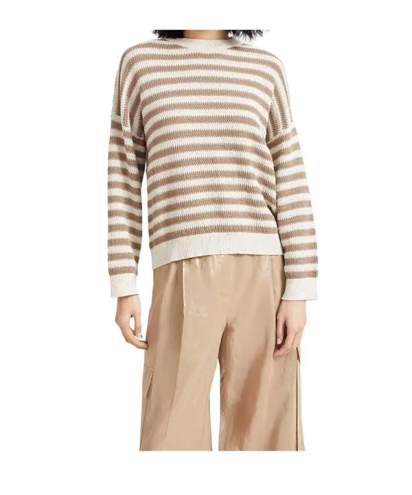 Brunello Cucinelli Striped Crew Neck Pullover - No