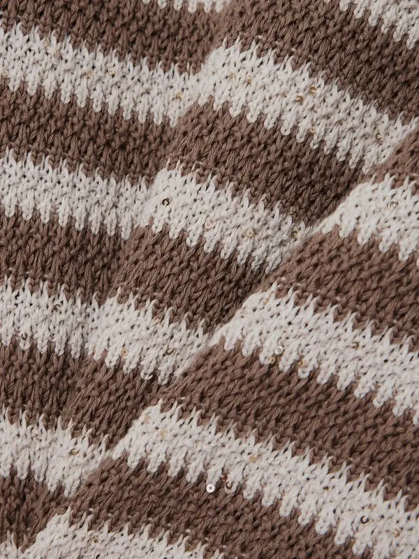 Brunello Cucinelli Striped Crew Neck Pullover - No