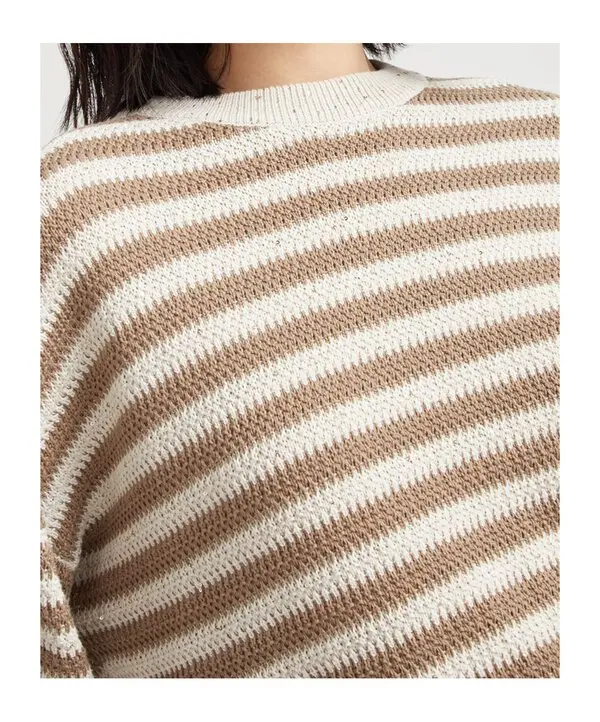 Brunello Cucinelli Striped Crew Neck Pullover - No