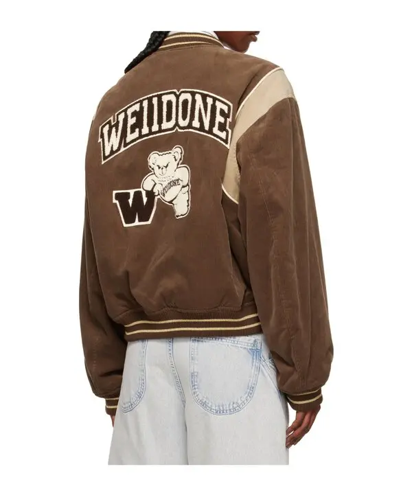 We11Done Striped Rib-knit Casual Jacket