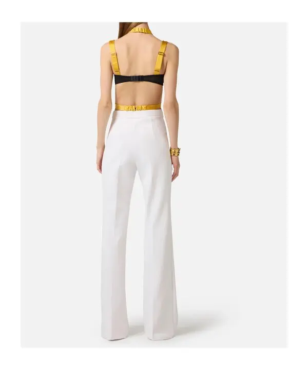 Elisabetta Franchi Logo Embroidered Tailored Pants